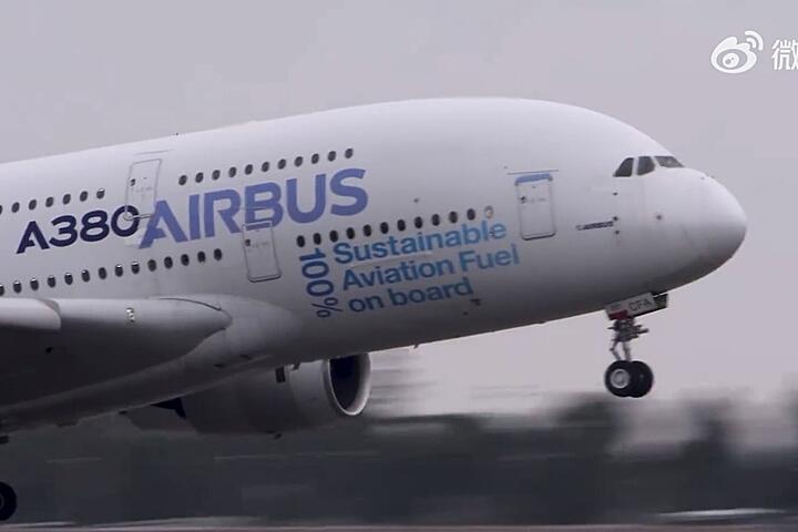 A380首次使用100%可持续航空燃料飞行 - 民用航空网